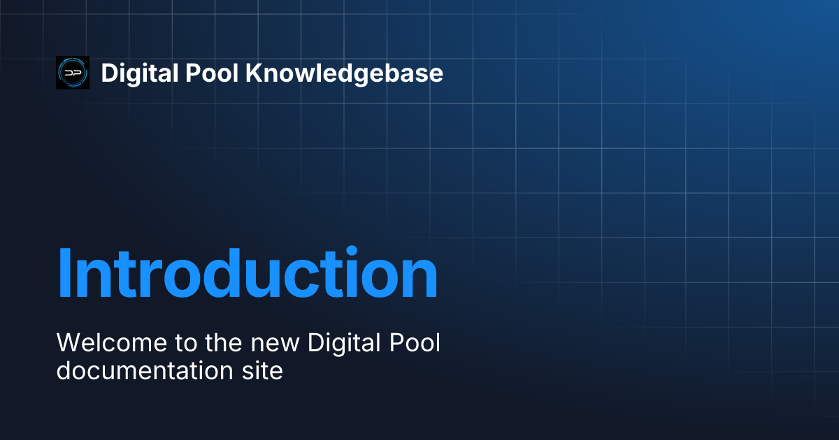 Introduction | Digital Pool Knowledgebase
